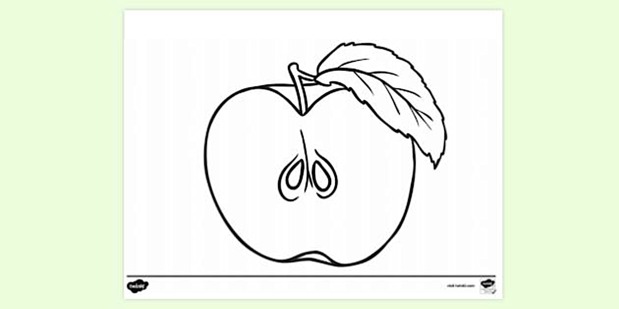 Food Apple Half Colouring | Colouring Sheets (Teacher-Made)