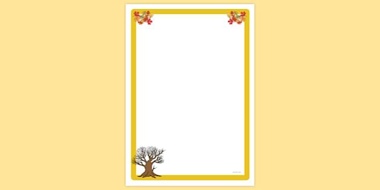 Bare Oak Tree Autumn Page Border | Page Border | Twinkl