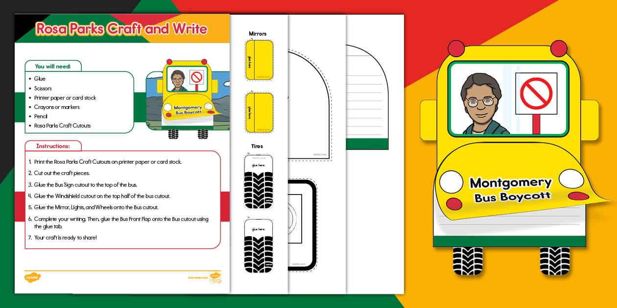 Rosa Parks Craft and Write Activity (creat de profesori)