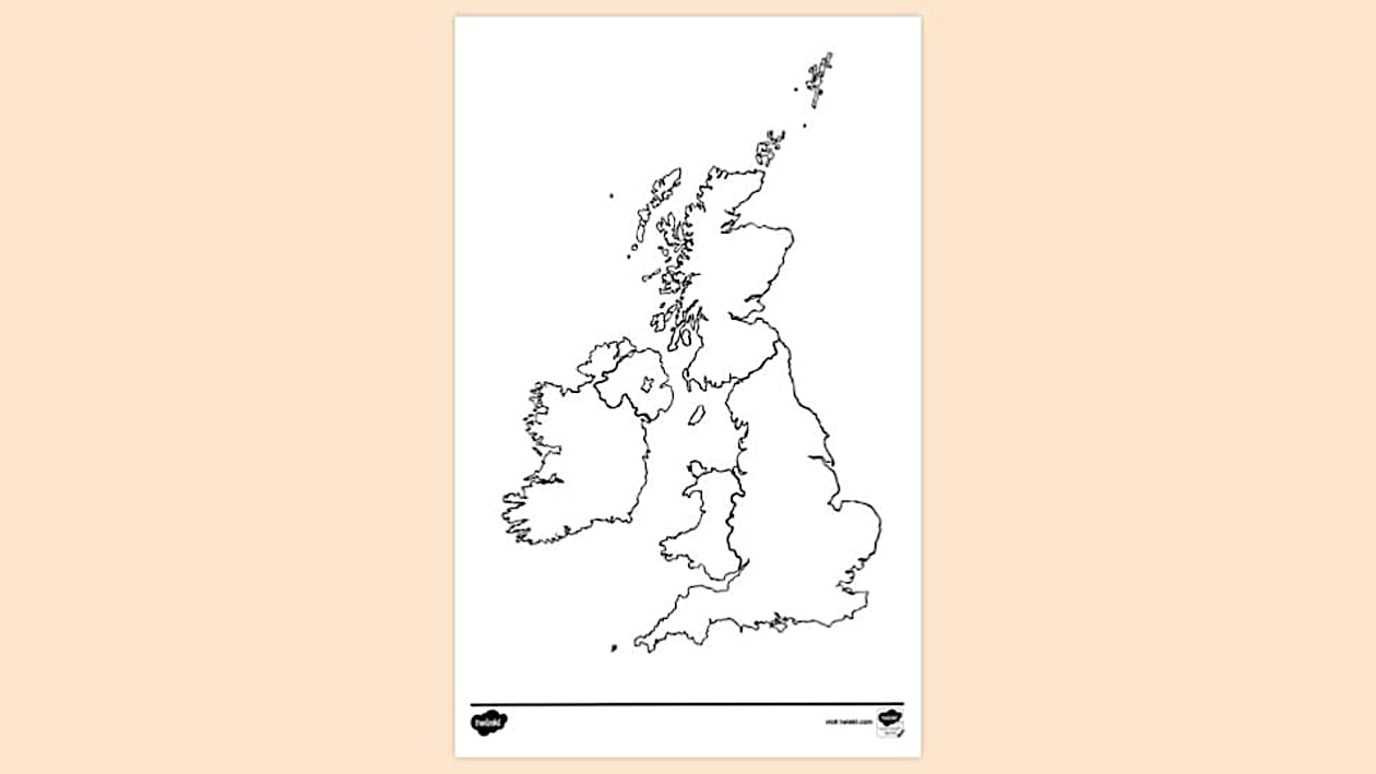 UK Map Colouring Sheet - Primary Resources (teacher made)
