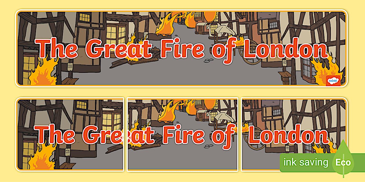 Editable The Great Fire of London Display Banner - Twinkl