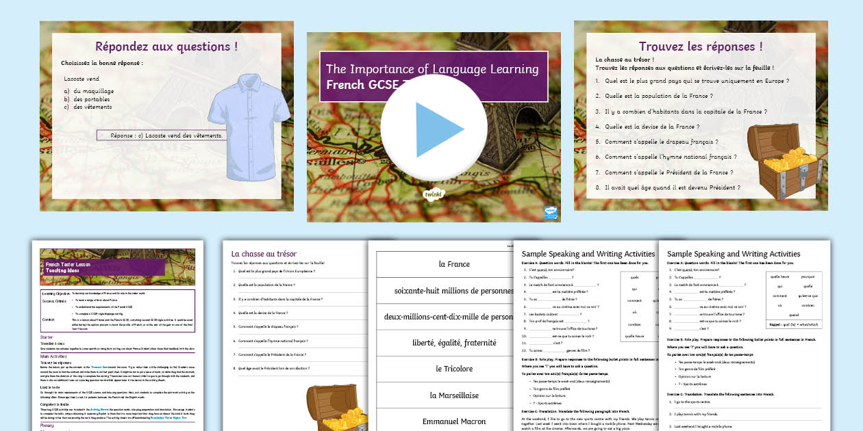 GCSE Options: French Taster Lesson Pack (professor feito)