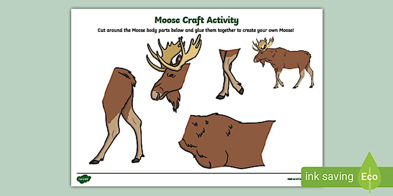 Printable Moose Craft Template | A Ready-made Moose Craft