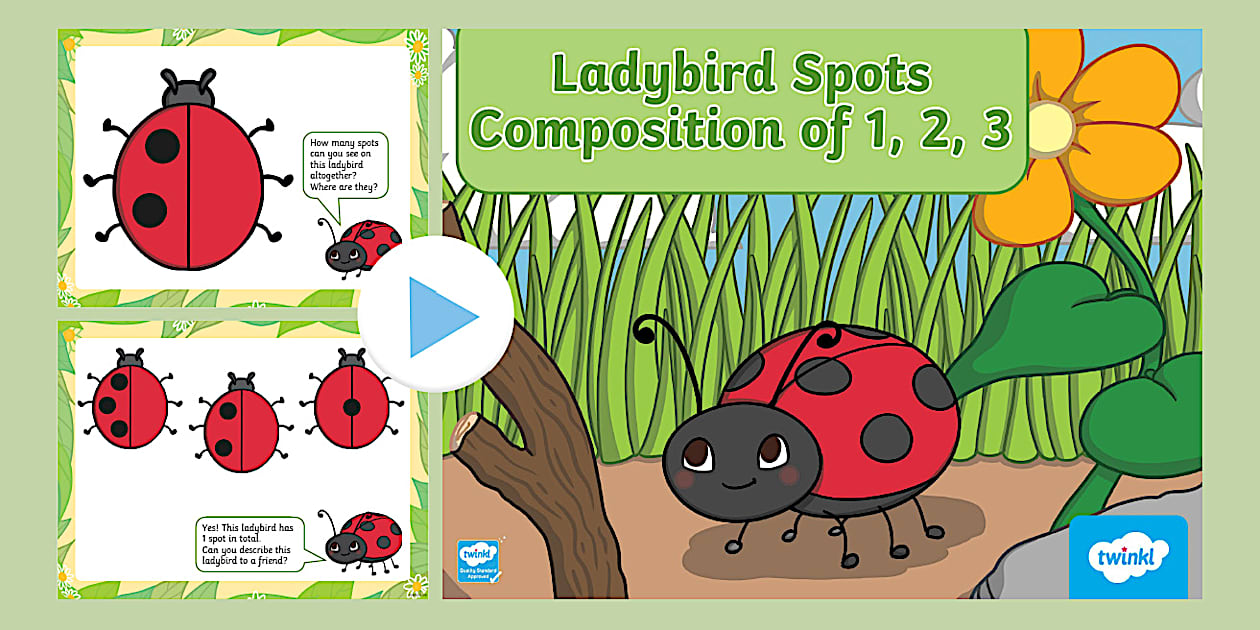 👉 Ladybird Spots Composition of 1, 2, 3 PowerPoint | Twinkl