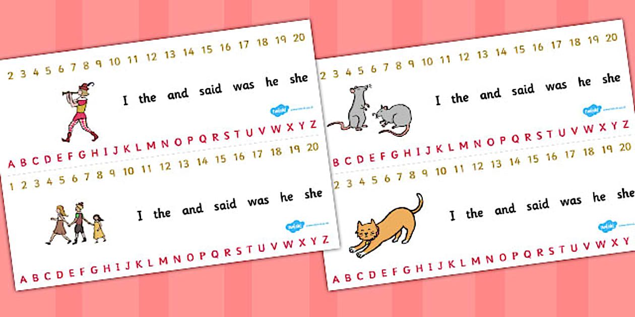 Editable The Pied Piper Combined Number and Alphabet Strips