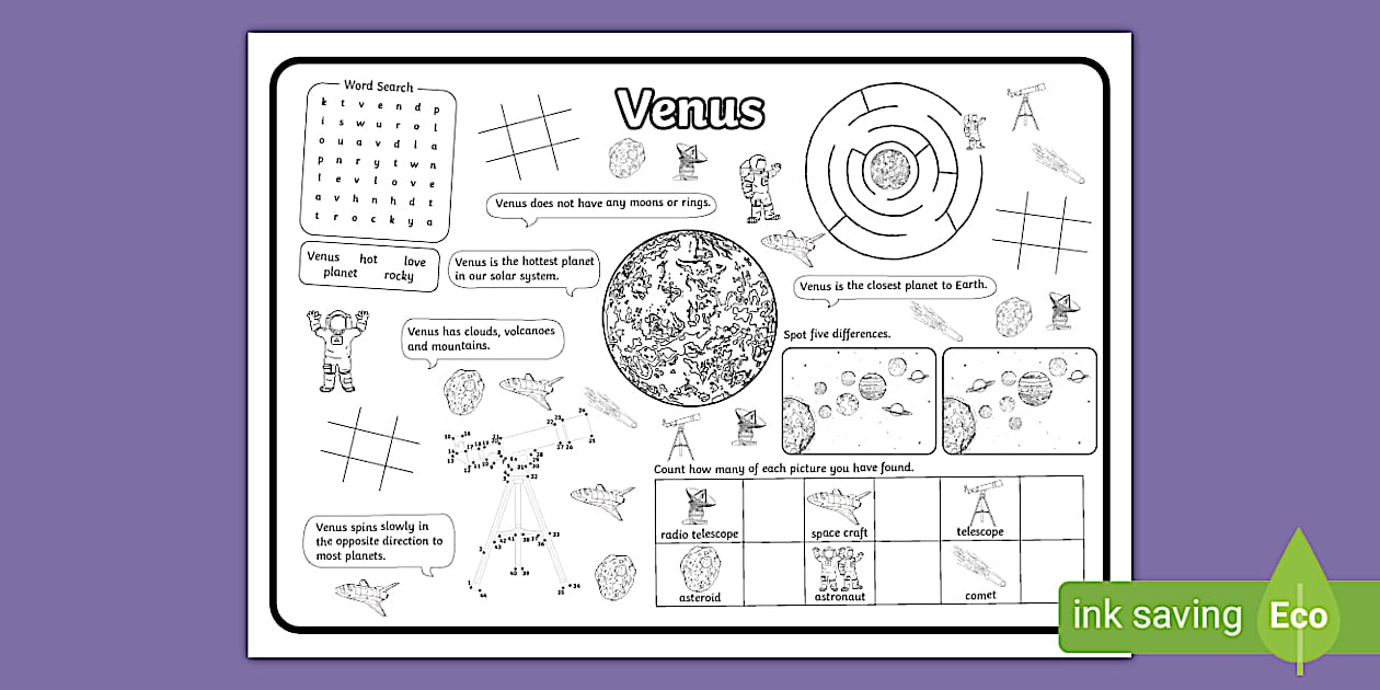 Venus Activity Mat (teacher made) - Twinkl