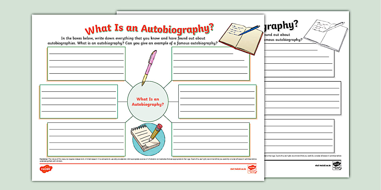 What Is an Autobiography? Mind Map (teacher made) - Twinkl
