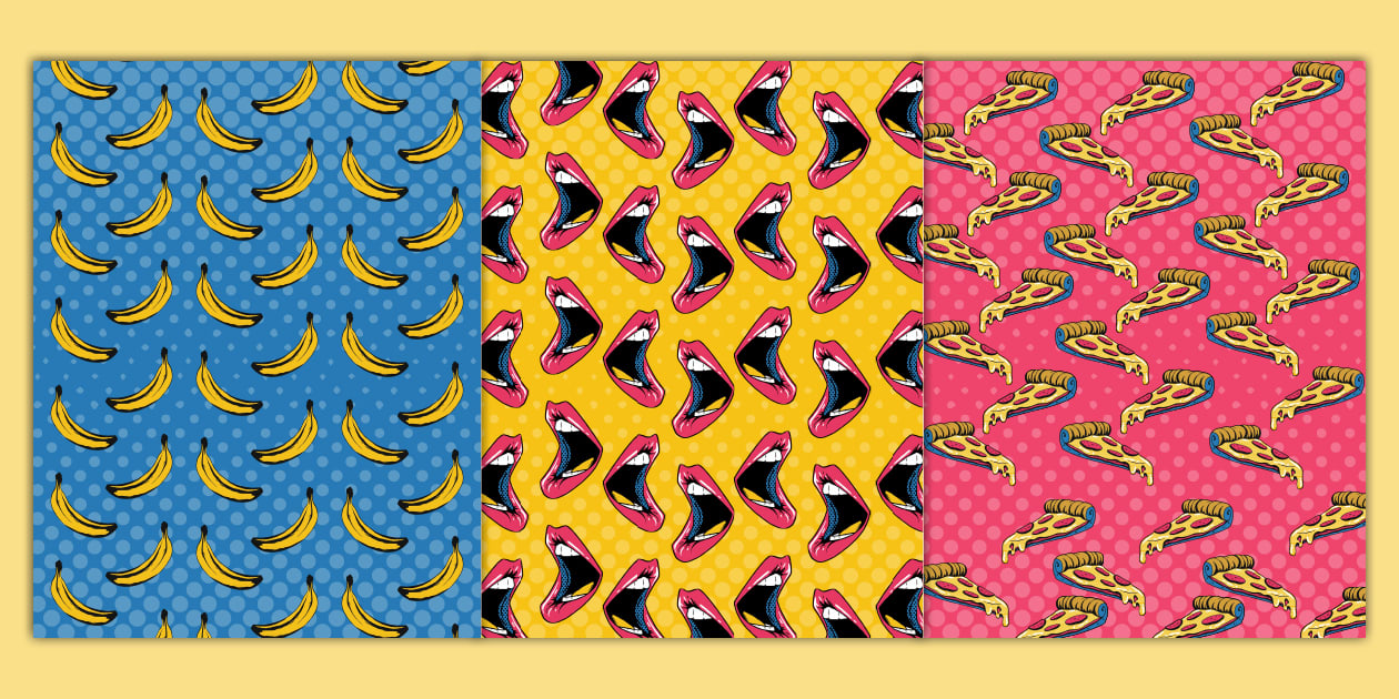 Pop Art Themed Patterned Paper Posters Pack (Lehrer gemacht)