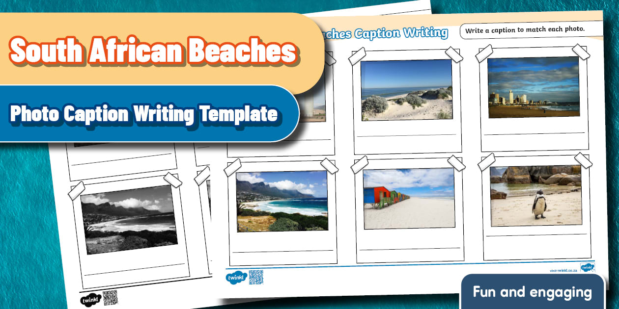 South African Beaches - Photo Caption Writing Template