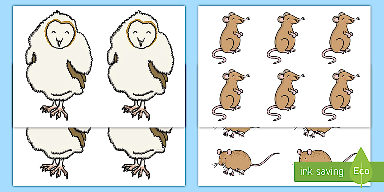 Owl and Mice Cut-Outs (teacher made) - Twinkl