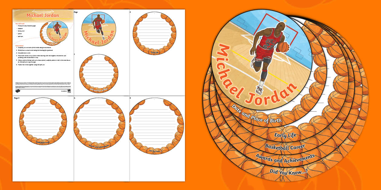 Michael Jordan Circles Booklet - Twinkl Craft - Twinkl