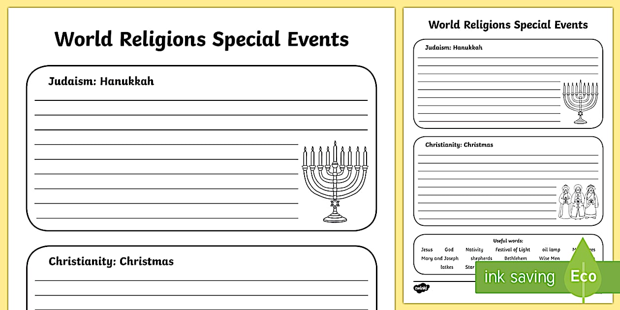 Jewish and Christian Celebrations Worksheet | KS1 Resources
