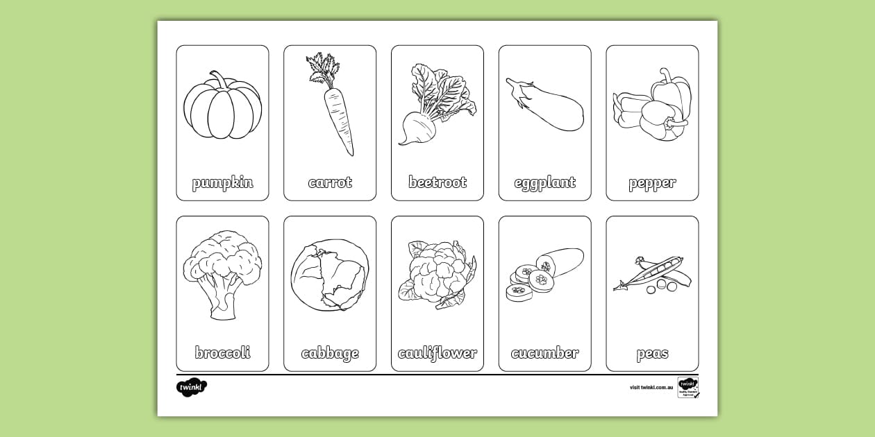 Vegetable Words Colouring Sheet (l'enseignant a fait)