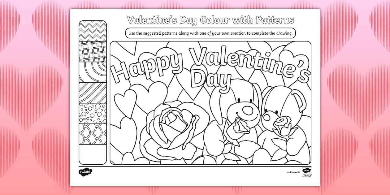 Valentine's Day Colour with Patterns Activity (teacher made)