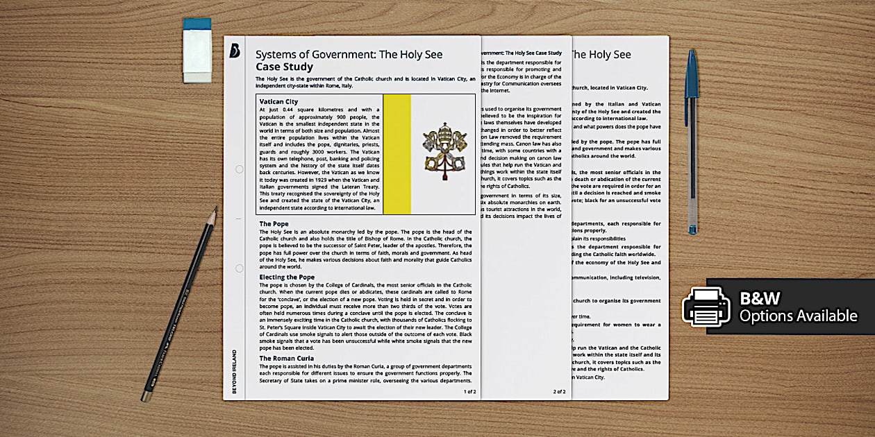 Systems of Government: The Holy See (teacher made) - Twinkl