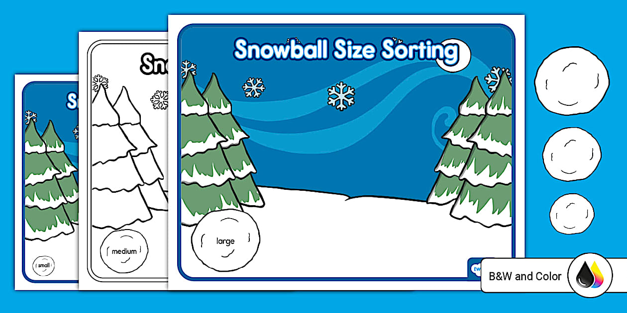 Snowball Size Sorting Activity Mats (Hecho por educadores)