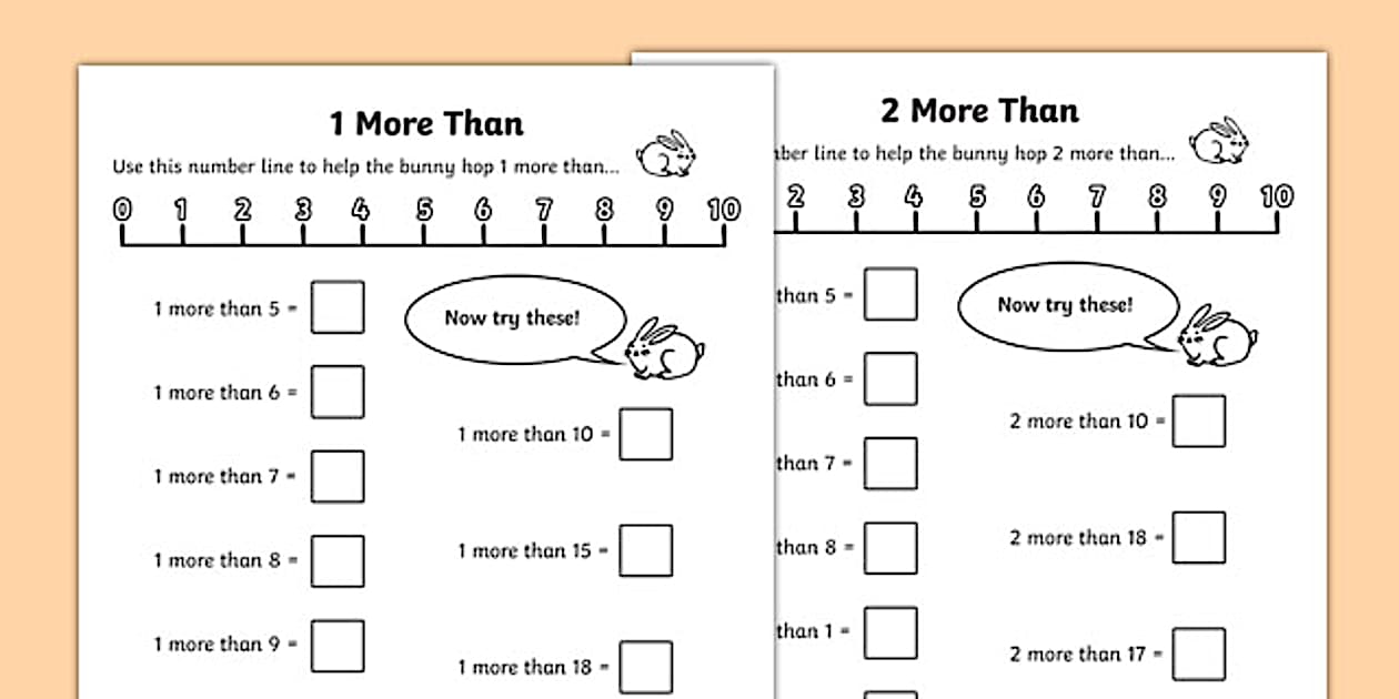 1 More and 2 More Worksheet / Worksheet (teacher made)