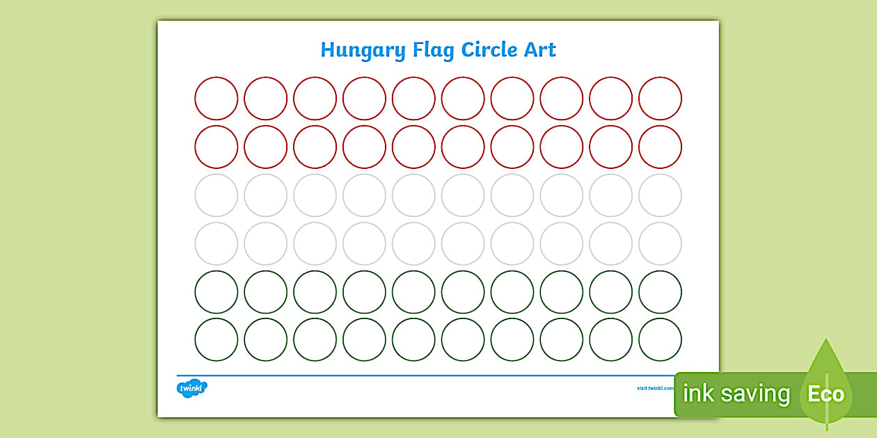 Hungary Flag Circle Art Worksheet (Teacher-Made) - Twinkl