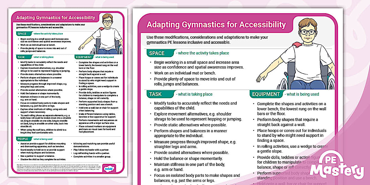 PE Mastery: Adaptive Gymnastics Guidance - KS2 - Twinkl
