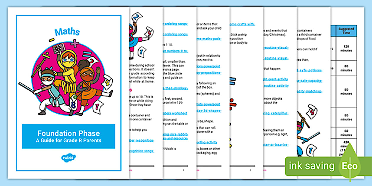 FREE! - Grade R - Maths Information - Parents Guide (CAPS Aligned)