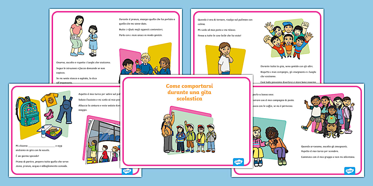 Storia sociale: come comportarsi in gita scolastica - Twinkl