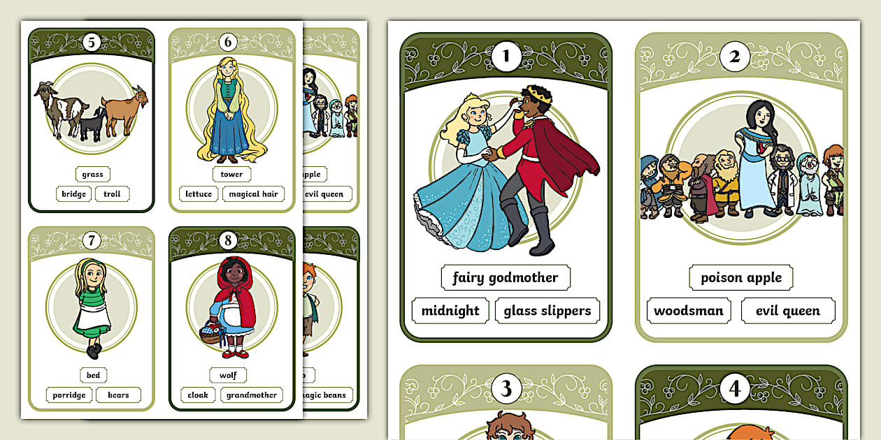 Guess the Traditional Tale Flashcards Game (teacher made)