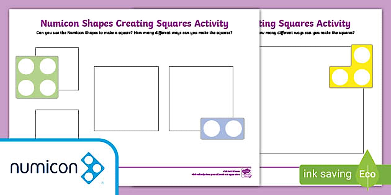 👉 Numicon Shapes Creating Squares Activity - Twinkl