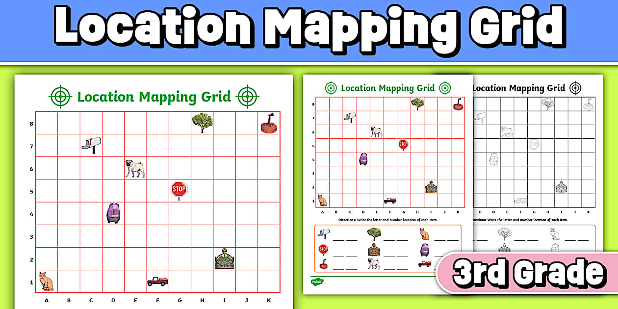 Third Grade Location Mapping Grid Worksheet