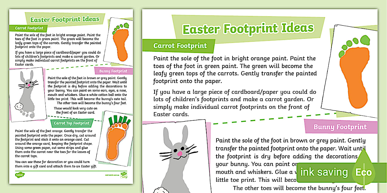 Easter Footprint Ideas (Teacher-Made) - Twinkl