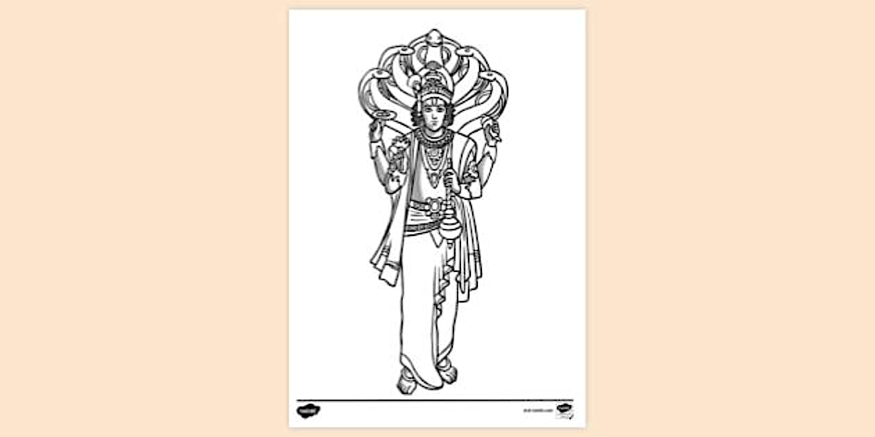 Lord Vishnu Colouring Page | Colouring Sheet (teacher made)