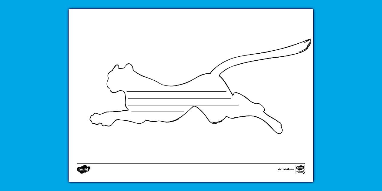 Cheetah Writing Template (Lehrer gemacht) - Twinkl