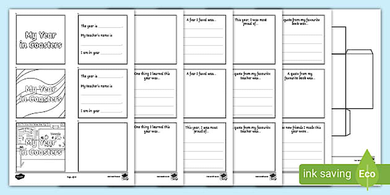 My Year in Coasters End-of-Year Activity (teacher made)