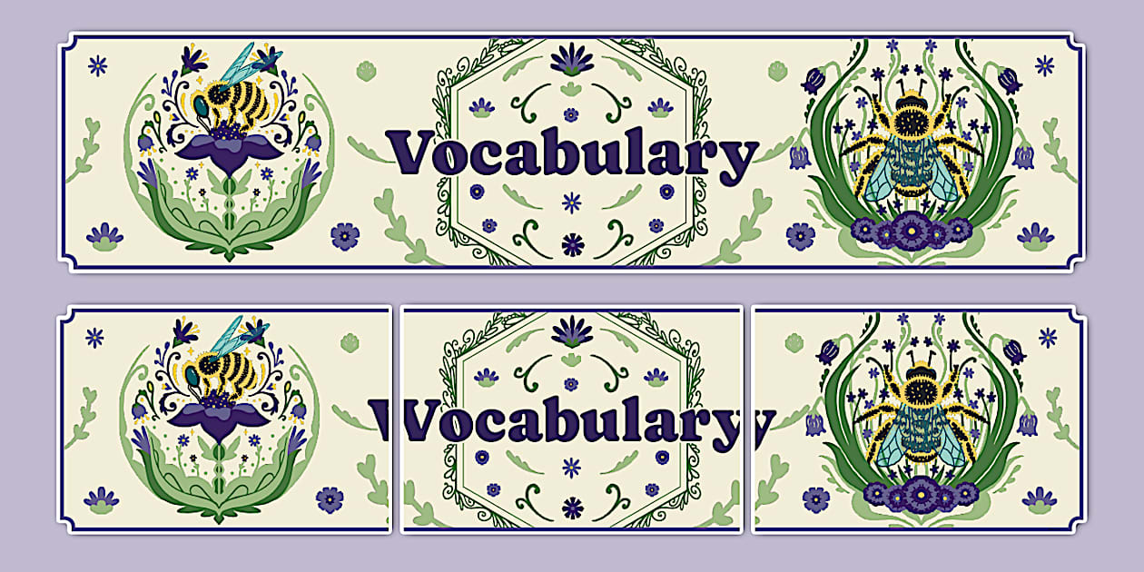 Bee-Themed Vocabulary Display Banner (Teacher-Made) - Twinkl