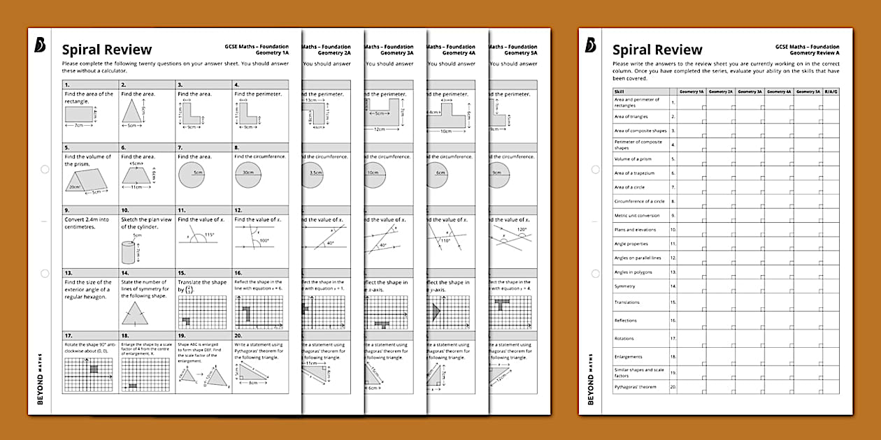👉 GCSE Foundation Geometry Spiral Review A (Teacher-Made)