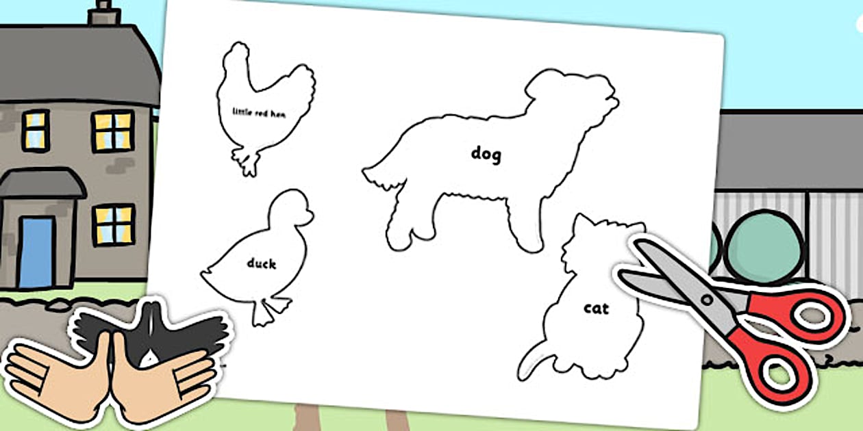 Editable The Little Red Hen Shadow Puppets (teacher made)