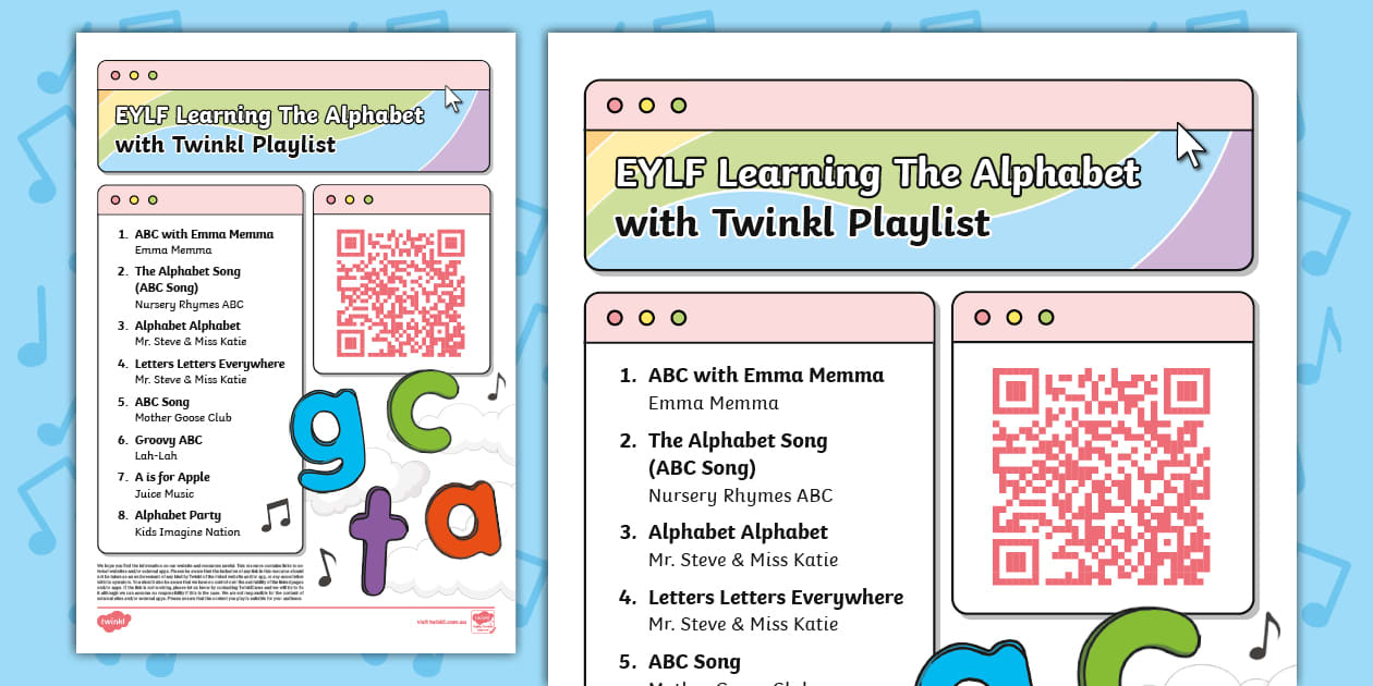 EYLF Learning The Alphabet with Twinkl Playlist - Twinkl