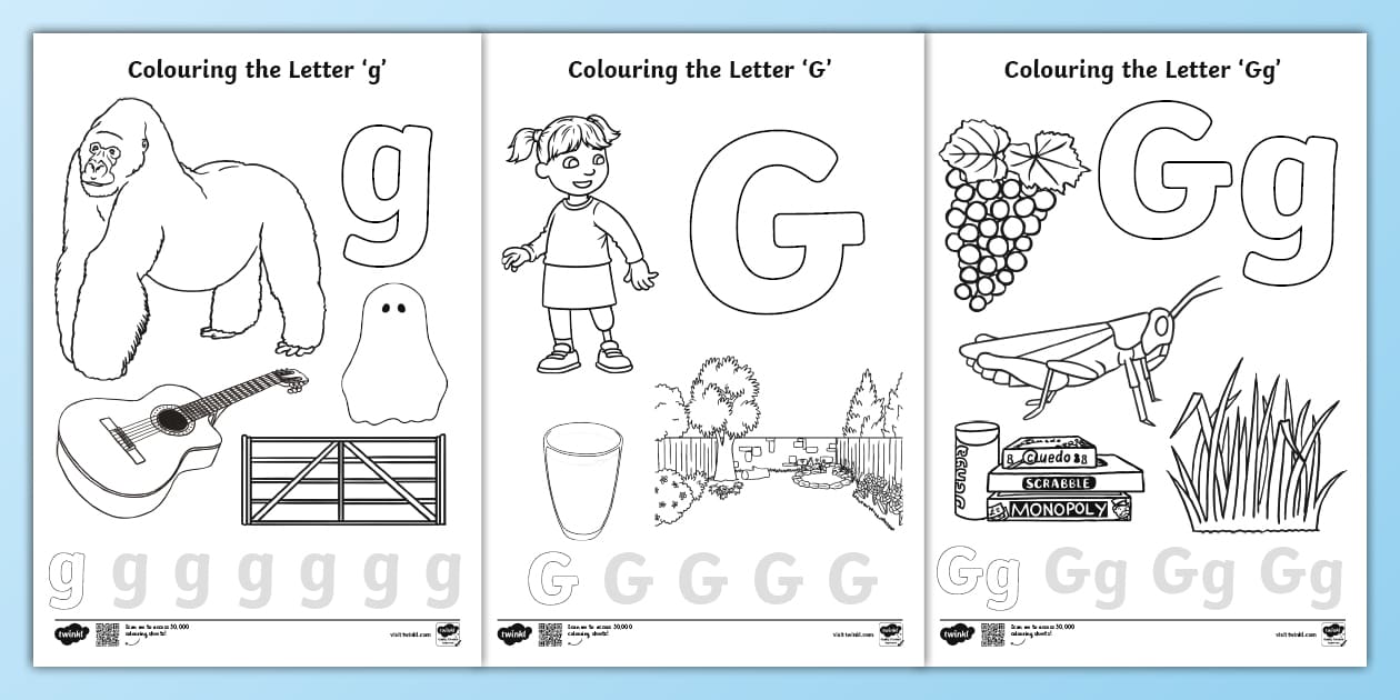 Editable Letter G Colouring Pages (Hecho por educadores)