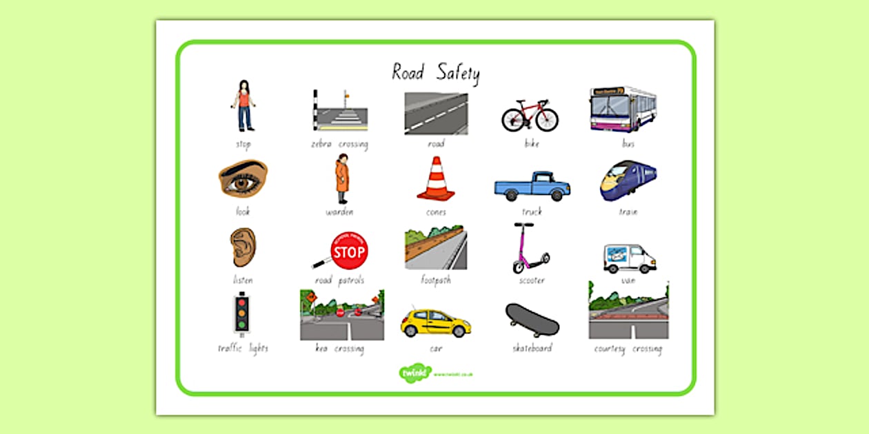 New Zealand Road Safety Word Mat (teacher made) - Twinkl