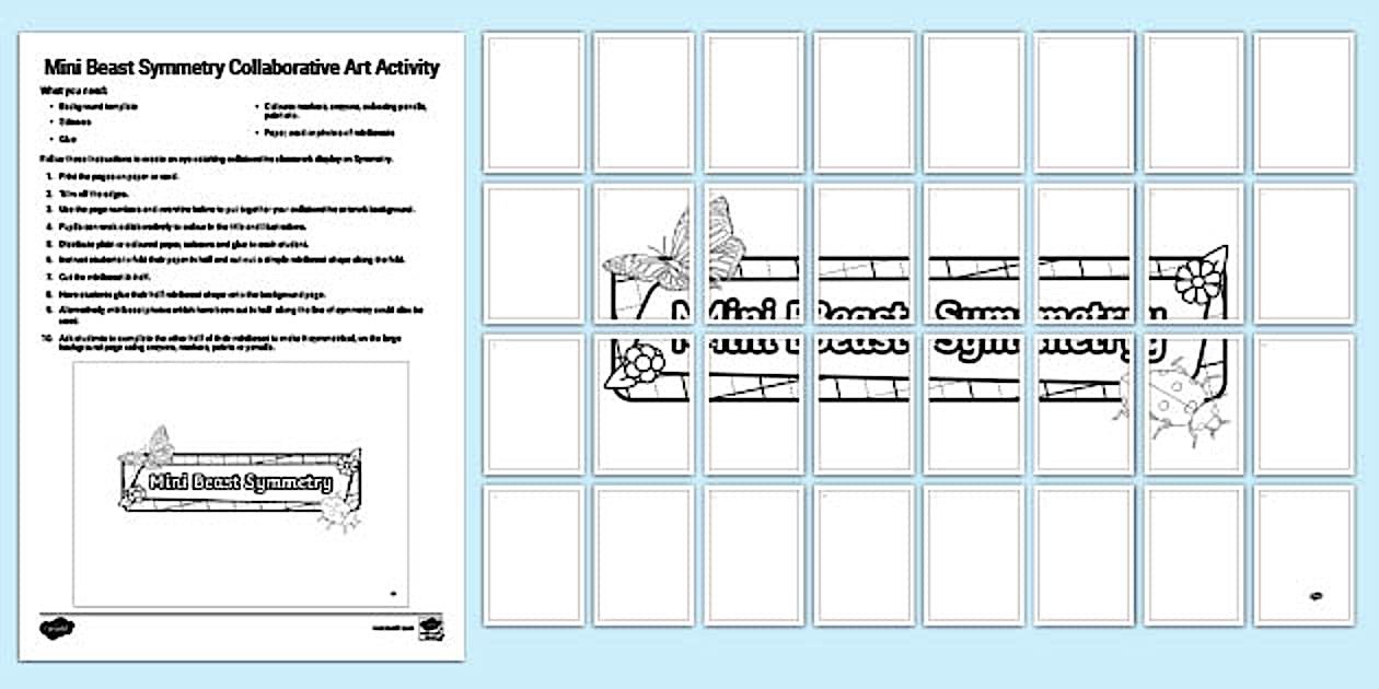 Minibeast Symmetry Collaborative Art Activity (teacher made)