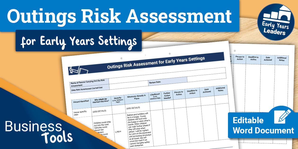 Outings Risk Assessment for Early Years Settings