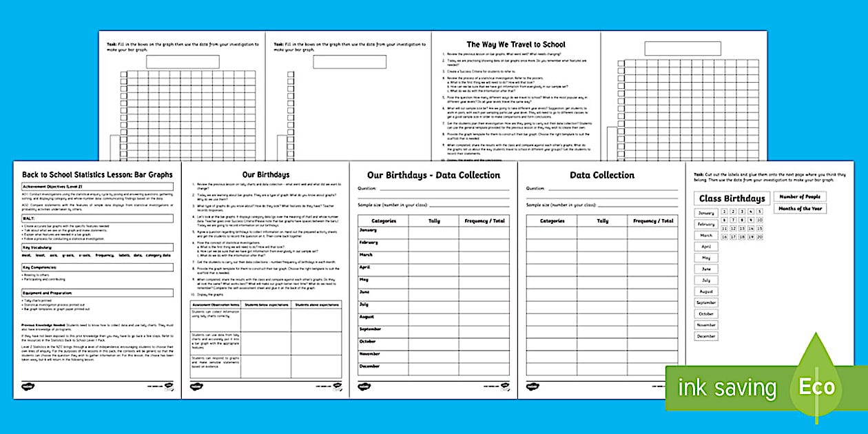 Back to School Bar Graphs Level 2 Lesson Pack - Twinkl