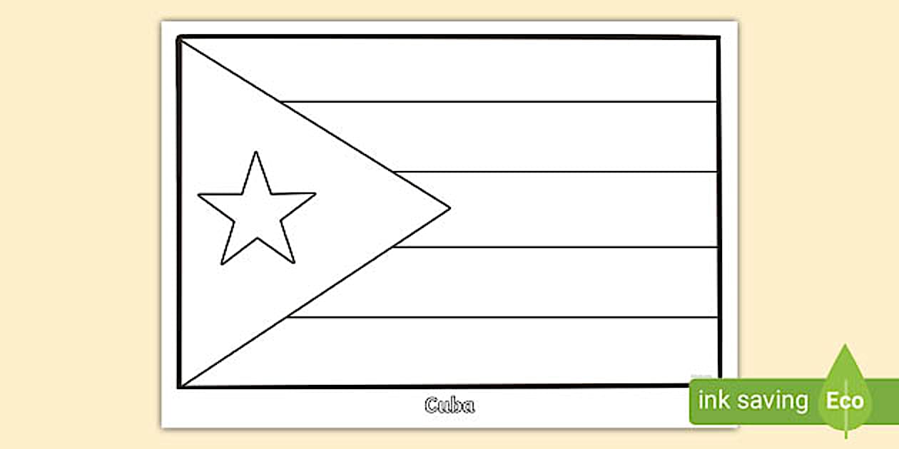 Cuba Flag Colouring - KS1 - KS2 - Euro 2020 - Twinkl