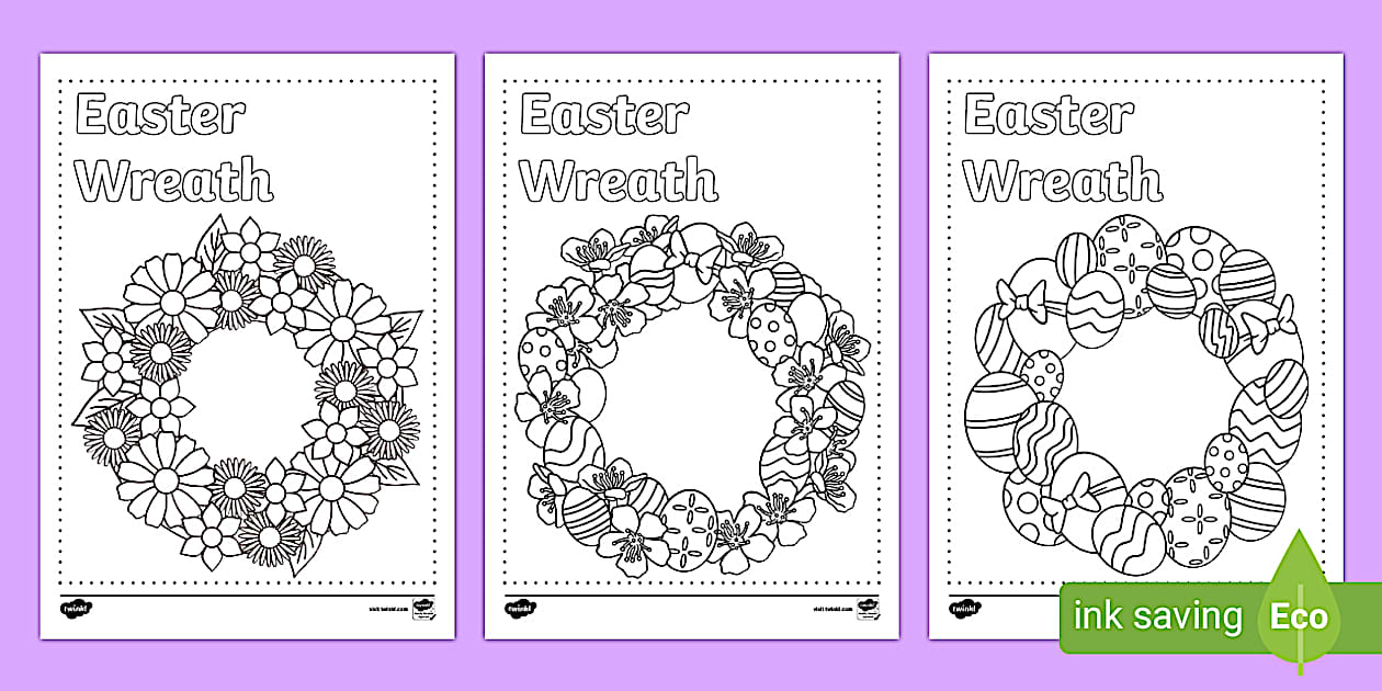 KS1 Easter Wreath Colouring - Twinkl - RE Resources - Twinkl