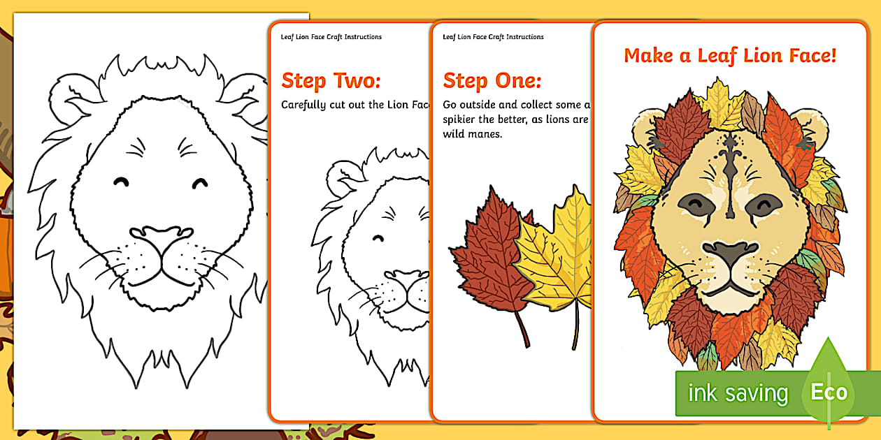 Leaf Lion Face Craft Instructions - Primary Resource