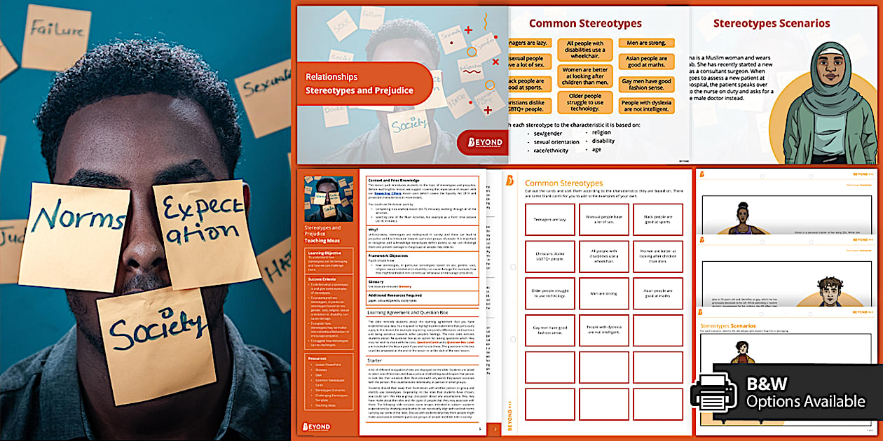 Prejudice and Stereotypes Lesson Plan | Beyond RSE - Twinkl