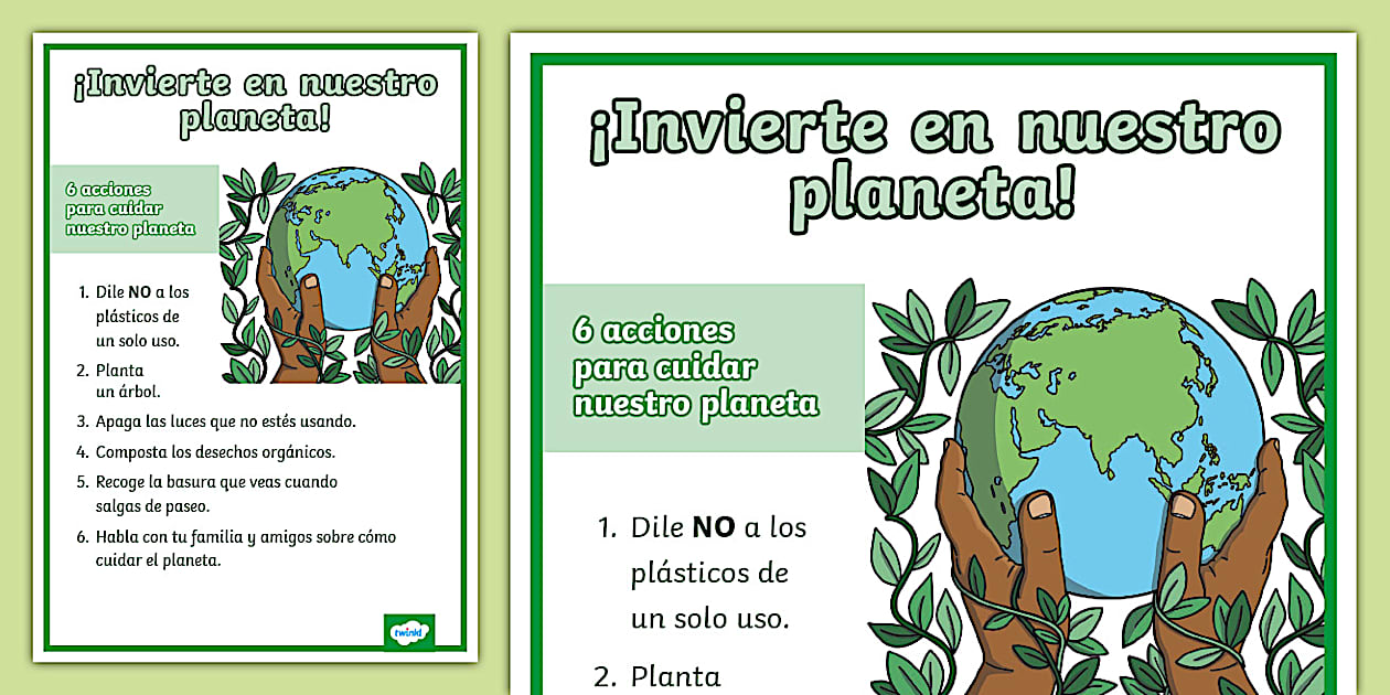 Afiche: Invierte en nuestro planeta (teacher made) - Twinkl