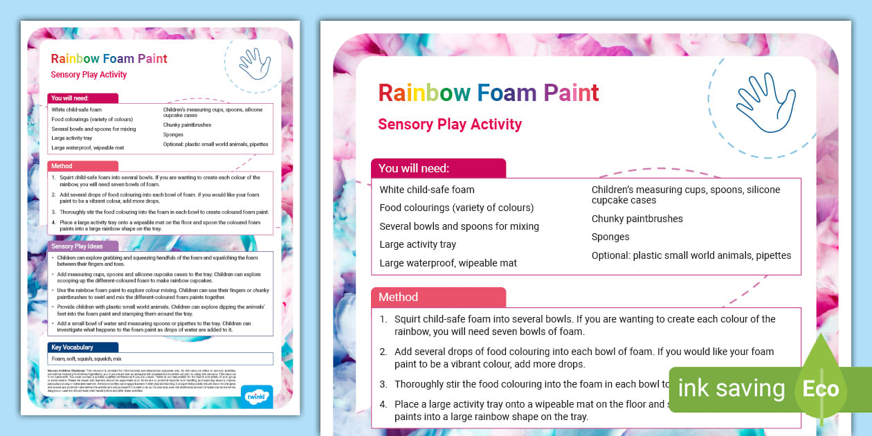Rainbow Foam Paint Sensory Play Activity | Twinkl - Twinkl