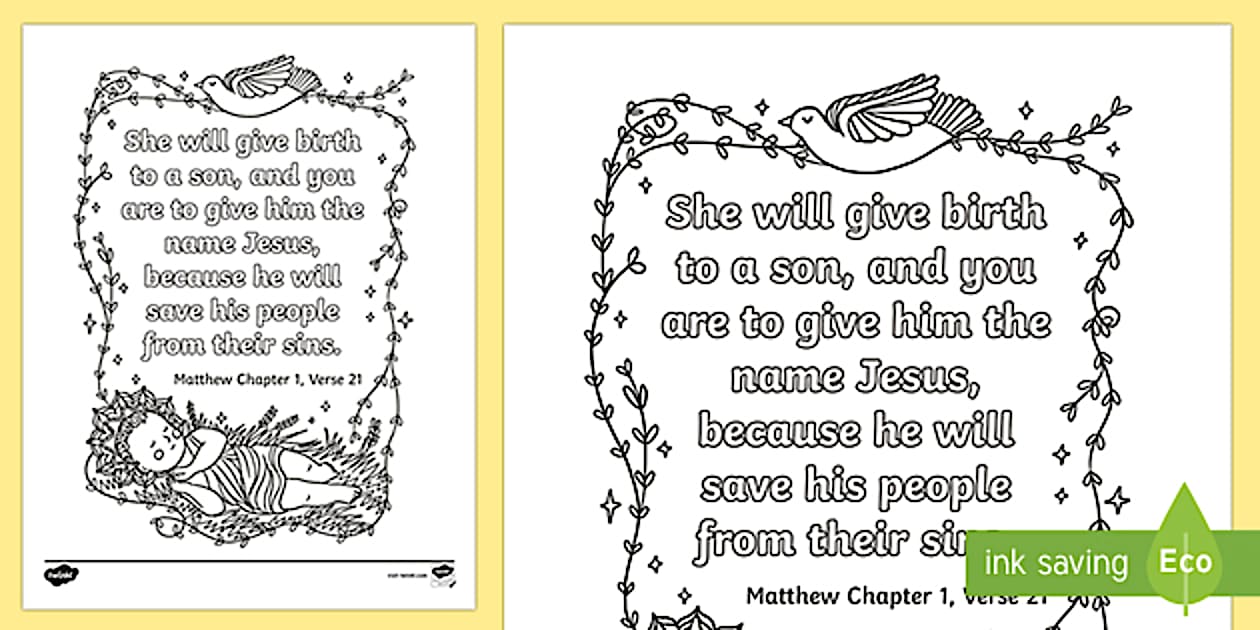 Matthew 1 Bible Study| Mindfulness Coloring Page | Twinkl