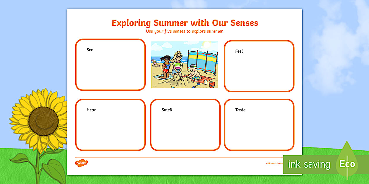 F-2 Exploring Summer With Our Senses Worksheet / Worksheet