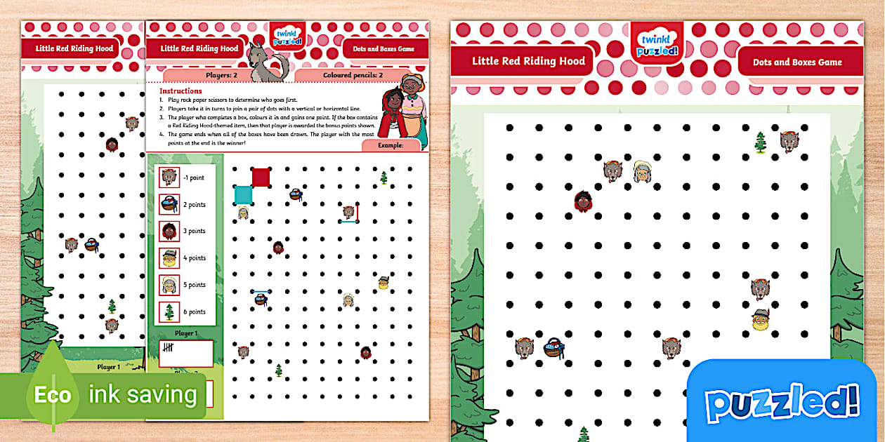 Little Red Riding Hood Dots and Boxes Game | Twinkl Puzzled